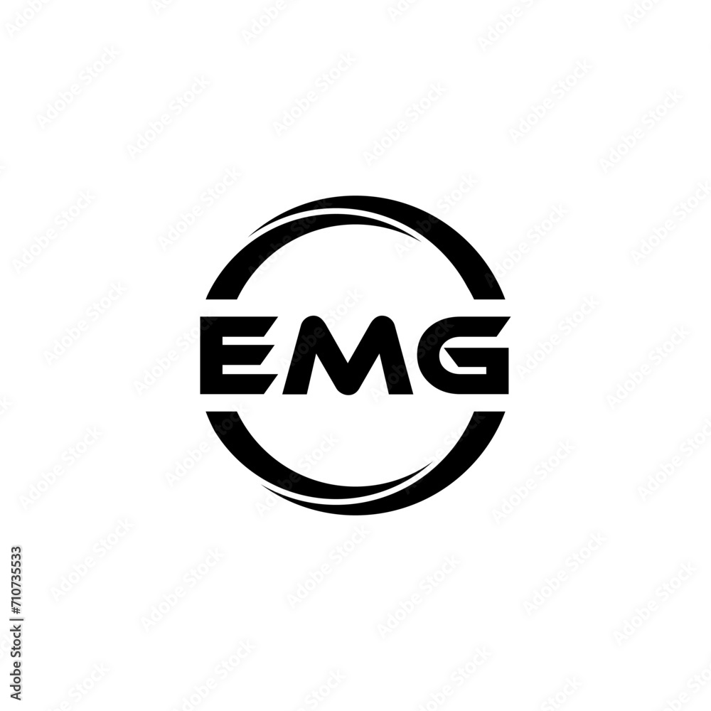 EMG letter logo design with white background in illustrator, cube logo ...