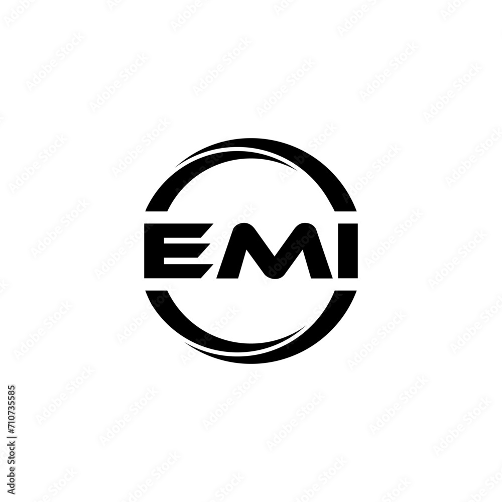 EMI letter logo design with white background in illustrator, cube logo ...