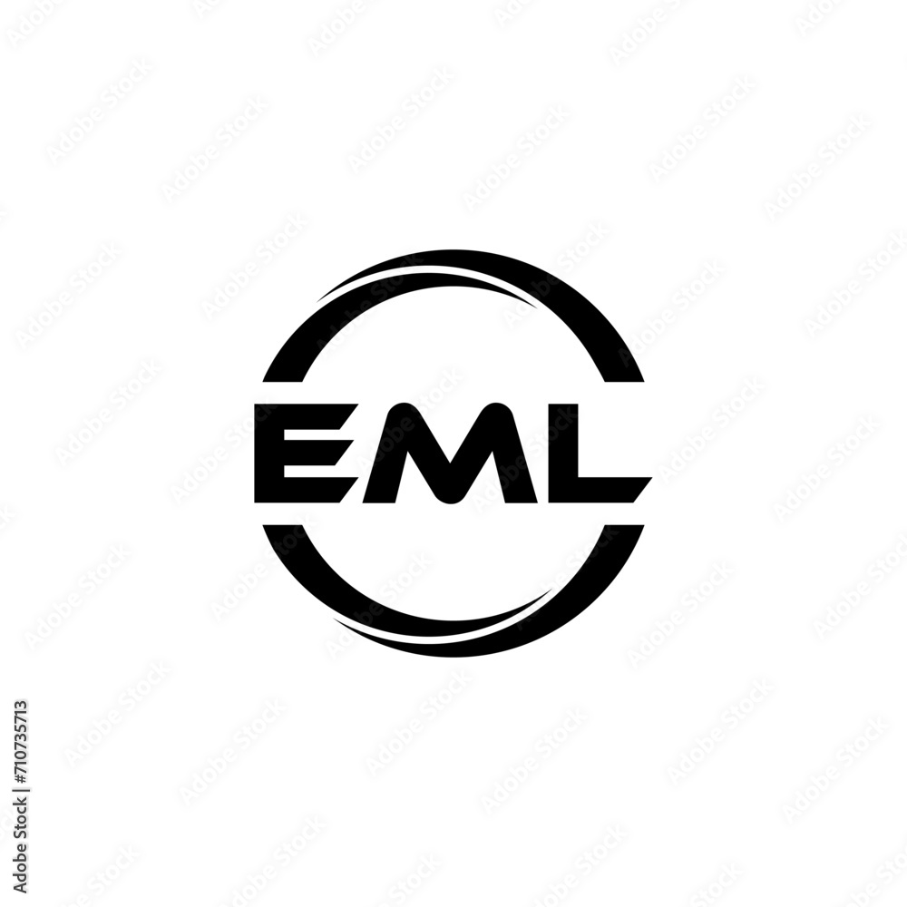 EML letter logo design with white background in illustrator, cube logo ...