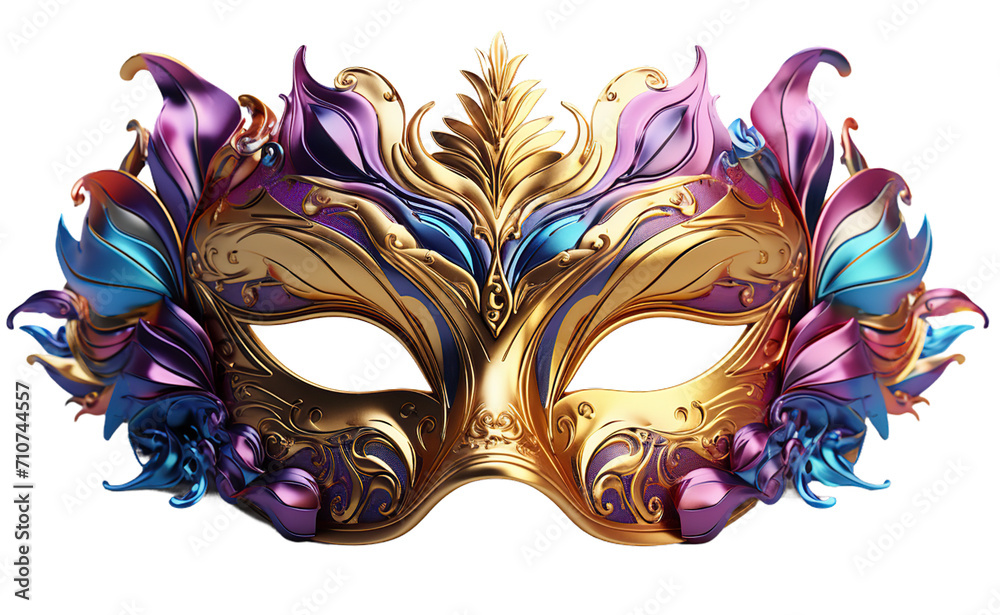 Classic Mardi gras mask isolated on transparent background. 3d ...