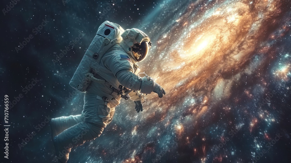 an artist's rendering of an astronaut floating in space in front of a ...