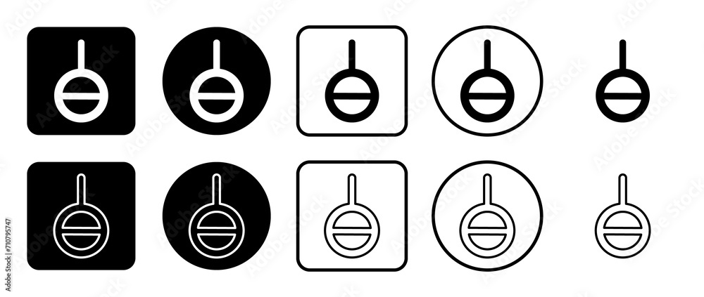 Icon set of agender symbol. Filled, outline, black and white icons set ...