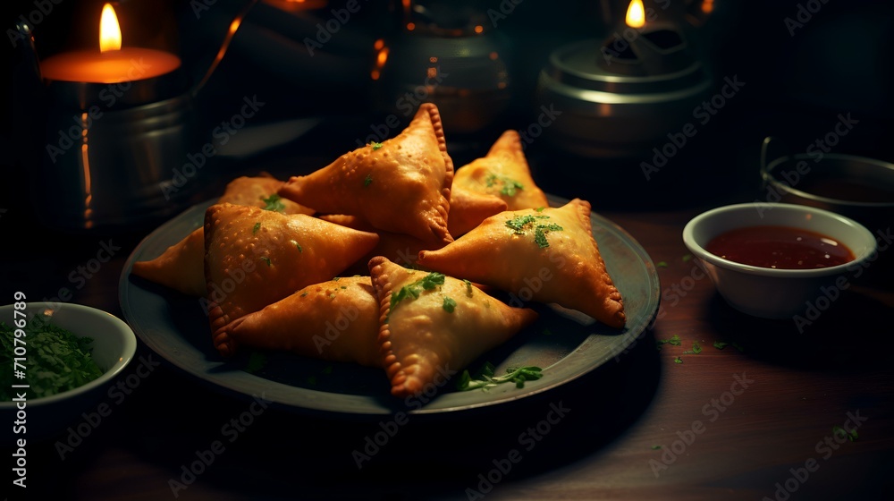 Samosa is a traditional Indian snack made of fried empanadas Stock ...