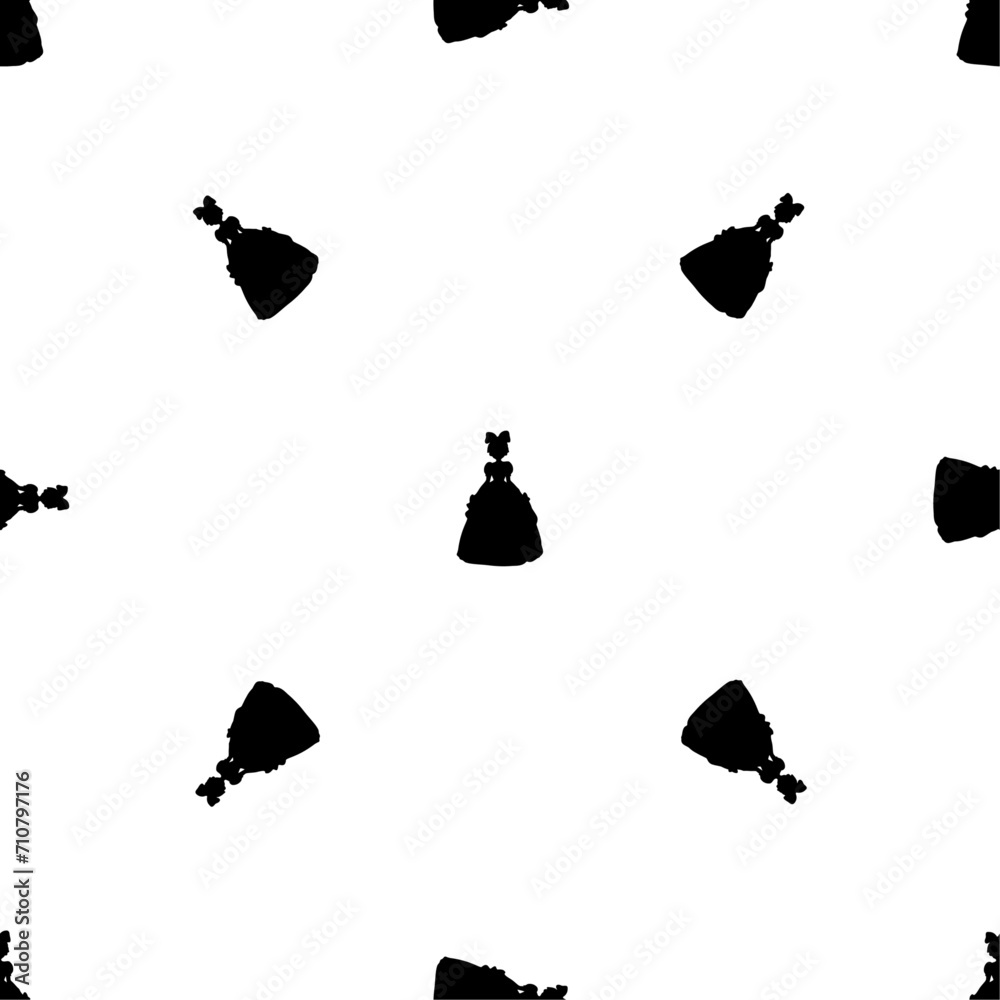 Seamless pattern of repeated black princess symbols. Elements are ...