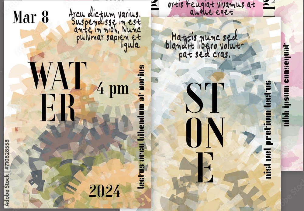 A4 Flyer With Transparent Overlapping Shapes Creating Vector Watercolor ...