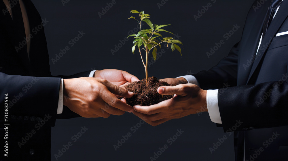 Two men working together to make a positive impact on the environment ...