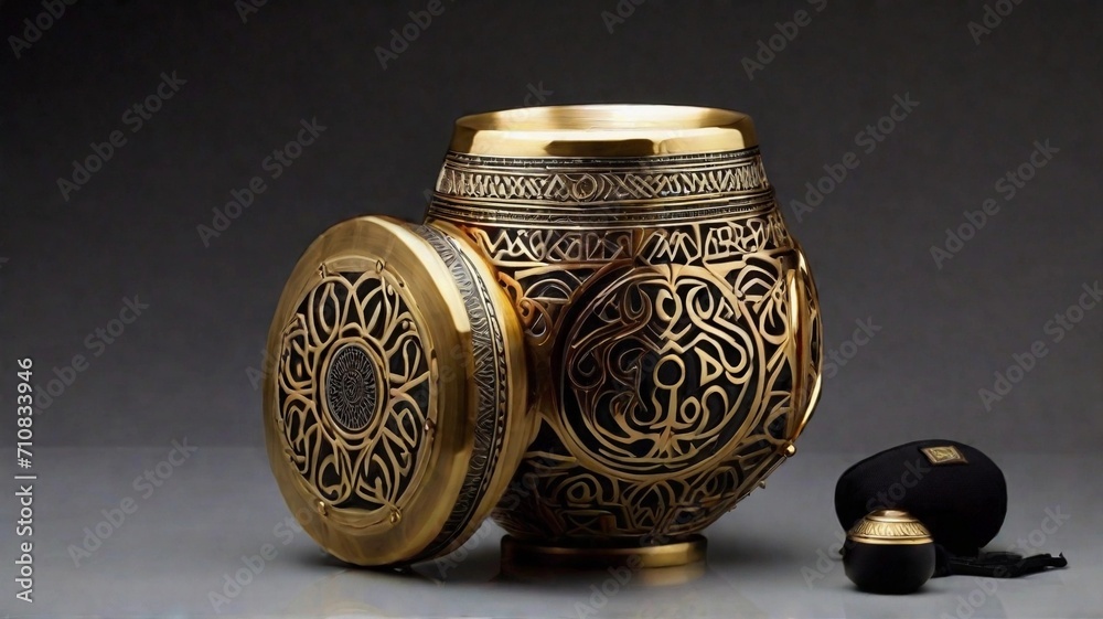 Instrumento árabe de percusión Derbake o darbuka, reliquia instrumento ...