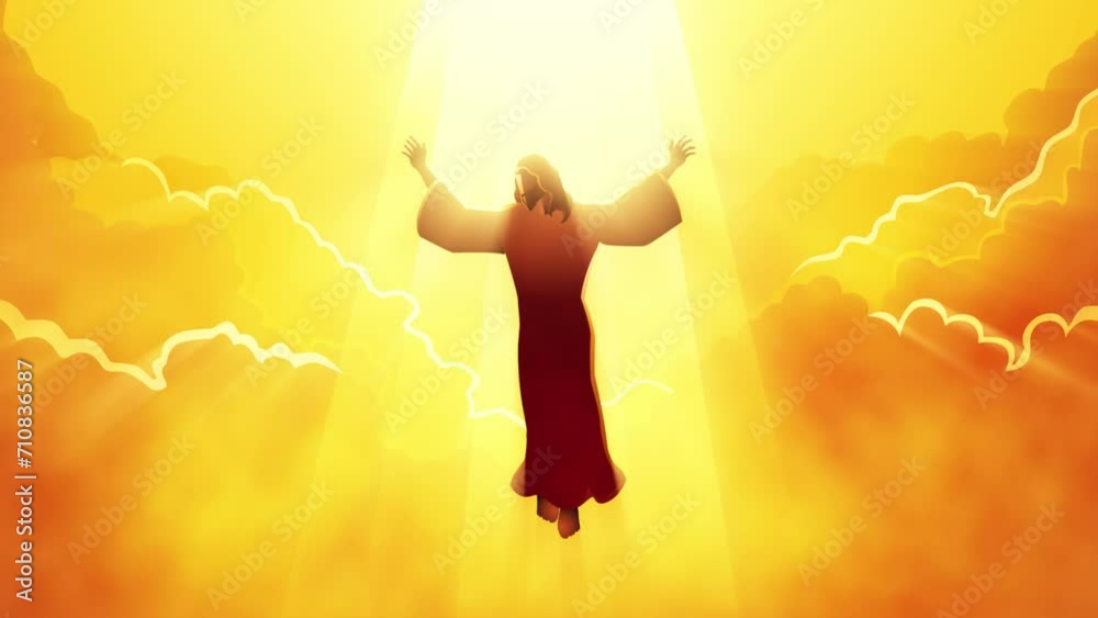 Biblical motion graphics of Jesus Christ raising His hands, for the ...