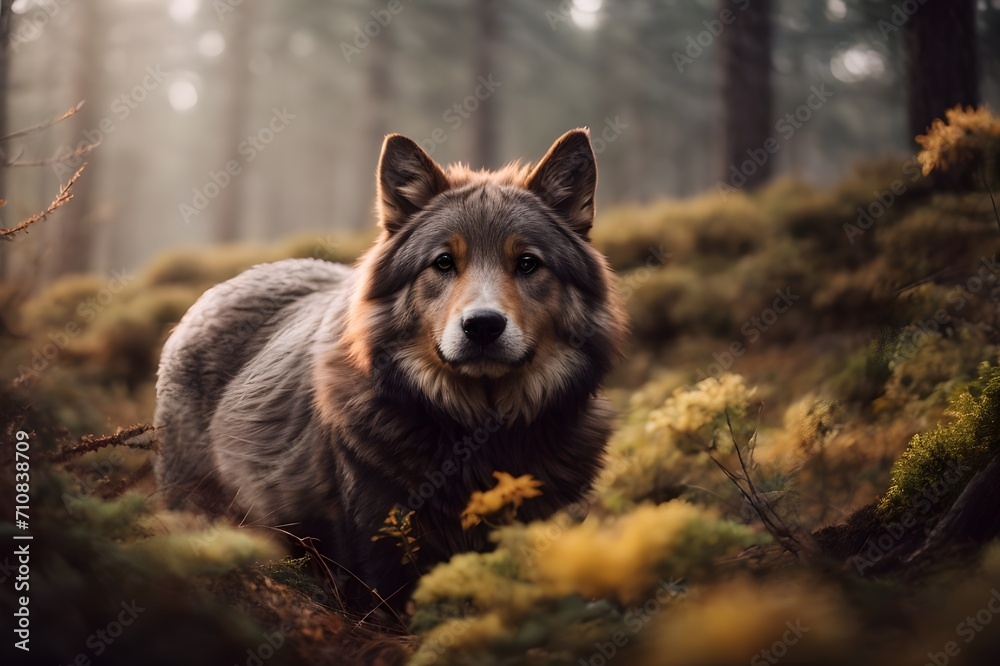 Solitary Wolf in Picturesque Natural Setting Embark on a visual journey ...