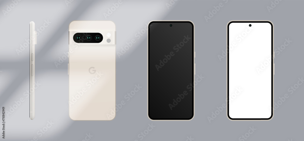 Vecteur Stock Google Pixel 8 Pro smartphone. Collection of Pixel 8 Pro ...