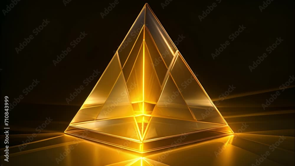 Vidéo Stock Golden Pyramid on Black Background - Ancient Egyptian ...