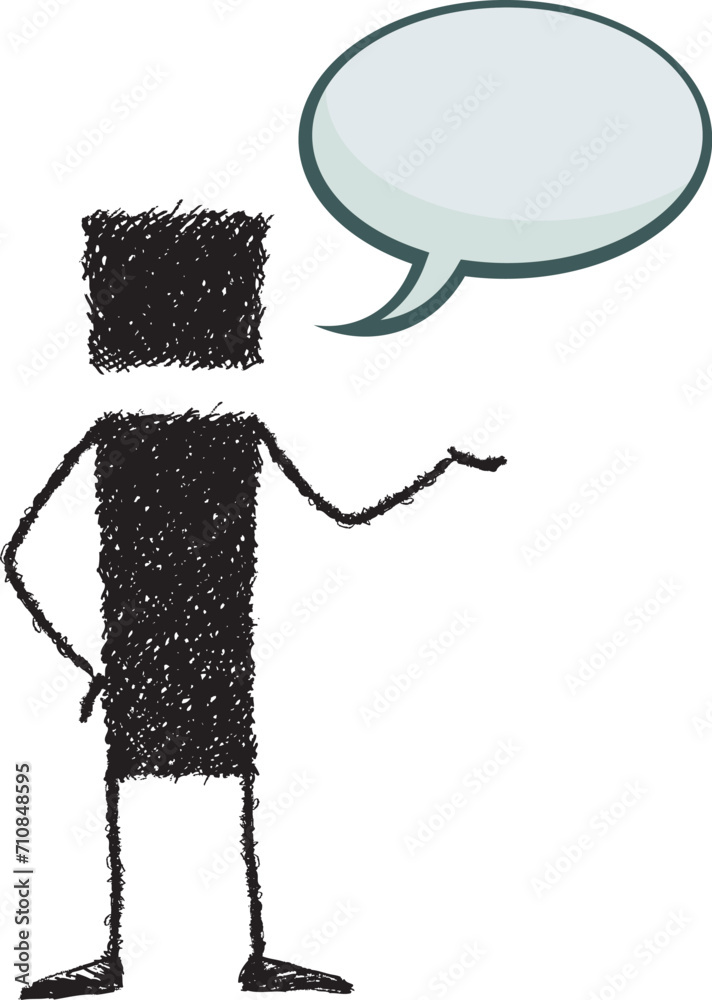 Talking stick figure. A metaphor for communication: A stick figure ...