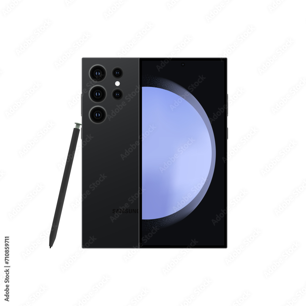 Samsung Galaxy S23 Ultra smartphone. Black phantom color. Samsung ...