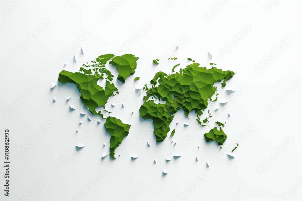 World map illustration for environment and earth day concept, ecology ...