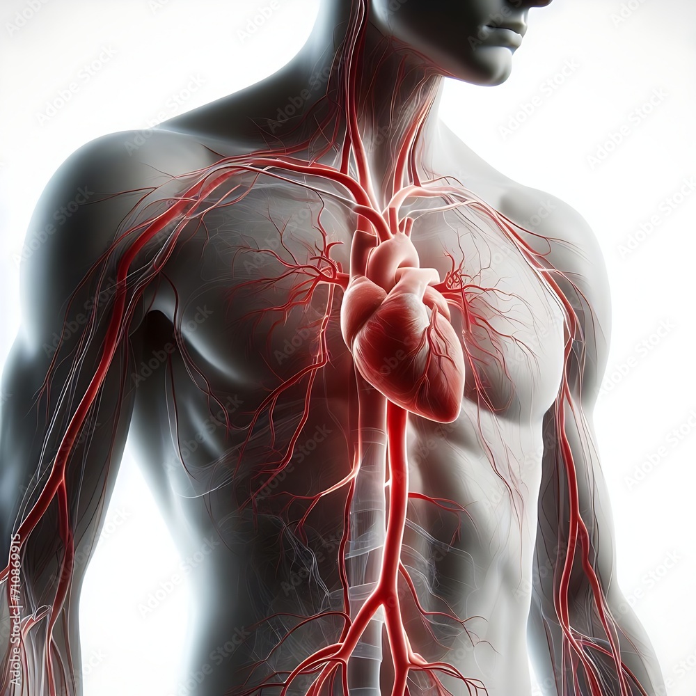 healthy human anatomy heart, 3D modeling male body Heart, internal ...