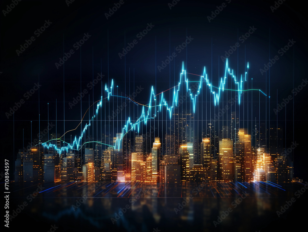 Growth strategy business graph analysis concept on finance chart data diagram 3d background of ...