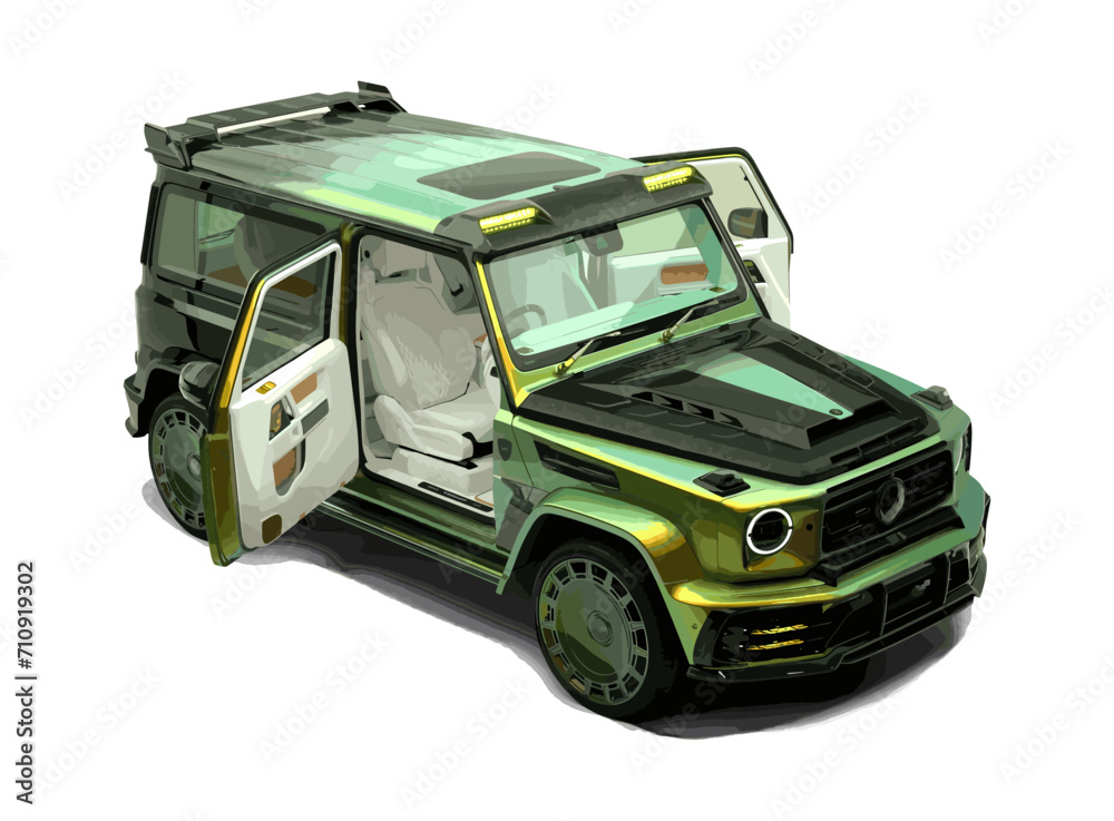 Vetor de Mercedes G class coupe SUV car icon. Mansory Gronos ...