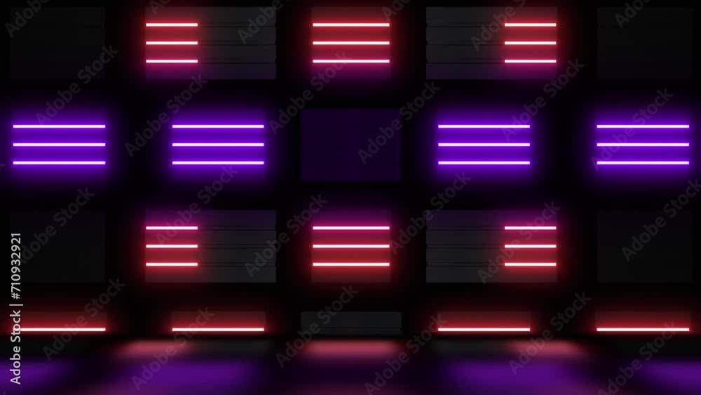This stock motion graphic video of 4K ColoredAnimated Neon Lights with ...