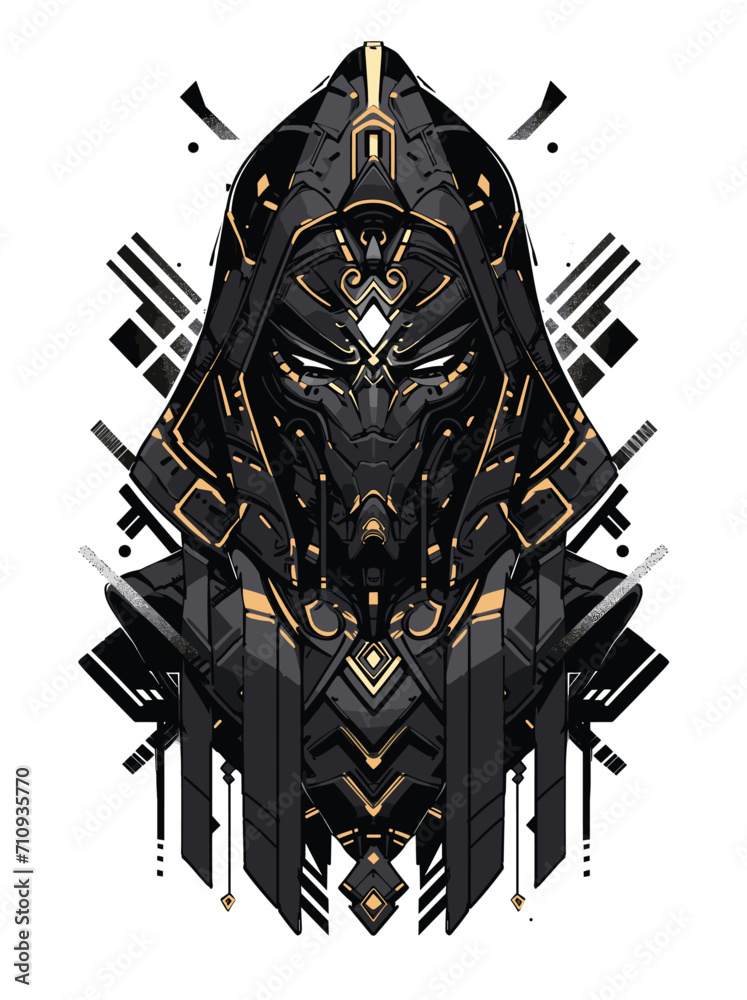 Abstract vector portrait illustration with a dark theme. Ideal for ...