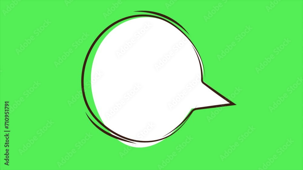 Round Bubble style talk sign symbol with green screen template for ...