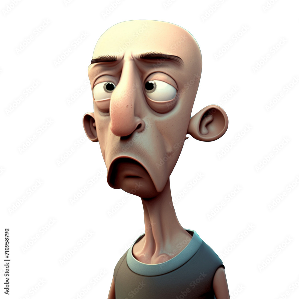 A Sad Looking Old Man. Cutout isolated on a transparent background. PNG ...