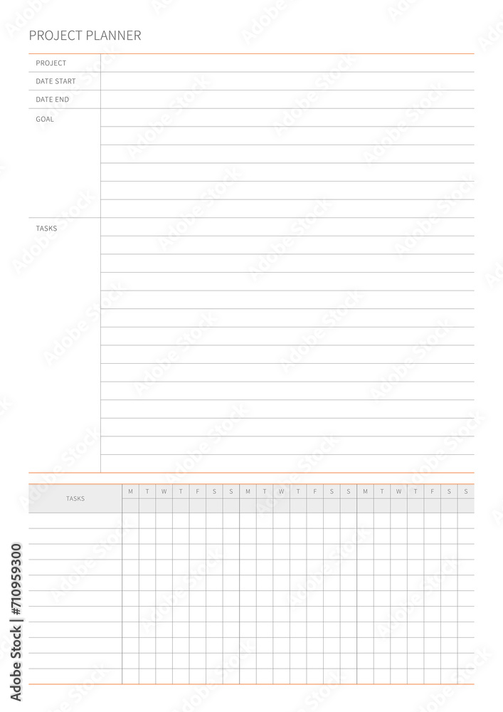 project plan design template in a modern, simple, and minimalist style ...