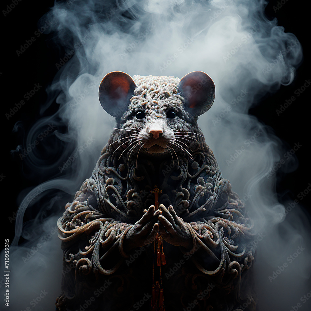 Mouse king, fantastic creature, mouse in ancient royal clothes, unusual ...