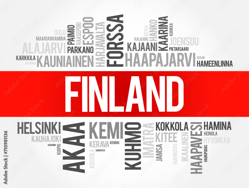 List of cities and towns in Finland, word cloud collage, business and ...
