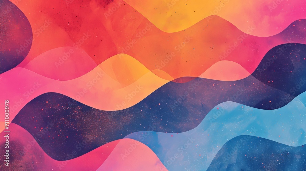 Colorful gradients combined with abstract, organic shapes and a retro ...