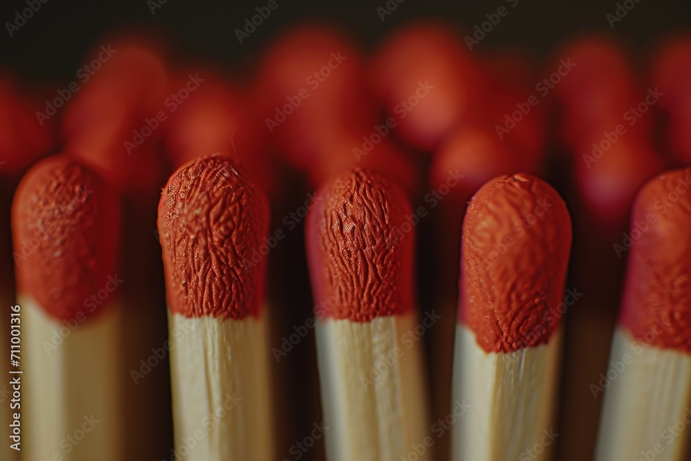 A close-up view of a bunch of matches. This image can be used to depict ...