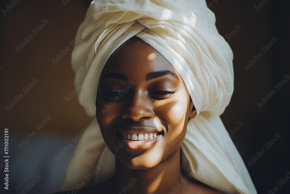 Generative AI image of The Beauty Within: A Masked Smile and Skincare ...