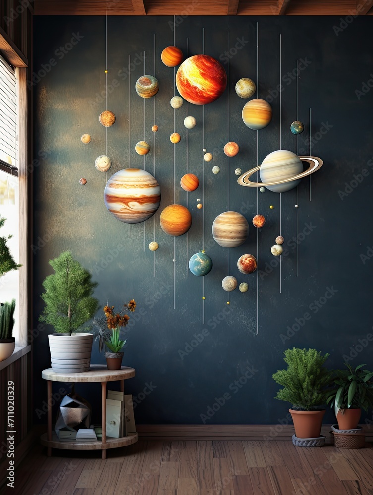 Solar System Planets in Cosmic Wall Art: A Celestial Symphony Stock ...