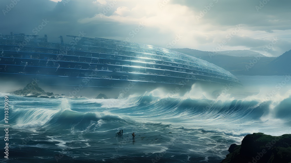 development wave technology background illustration energy renewable ...