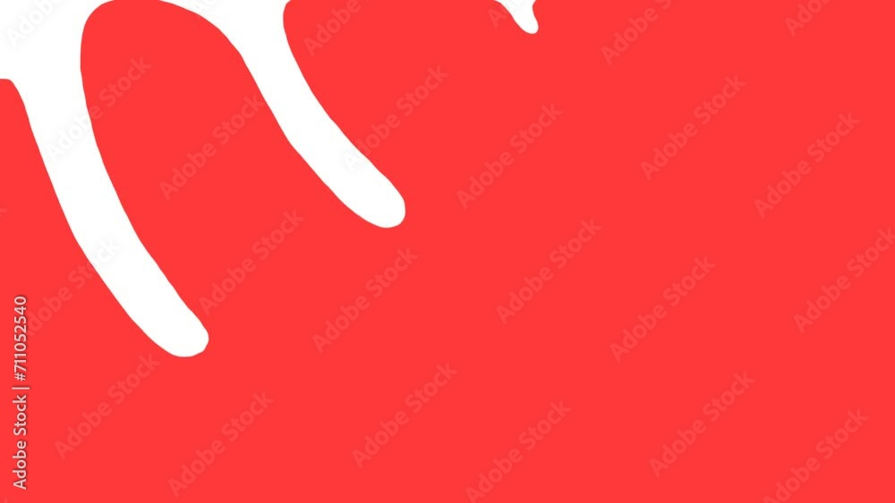 Liquid line flows in an arc: red sludge, black slime, blue water flow ...