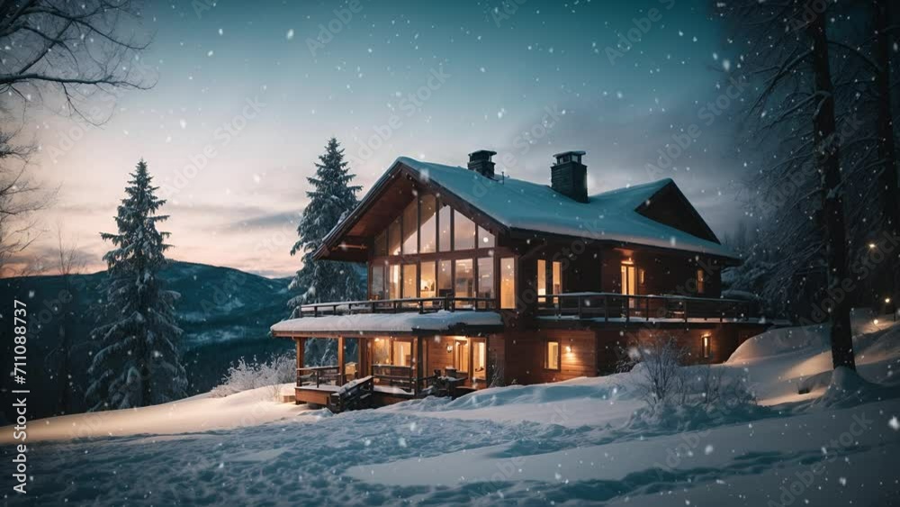 Winter Wonderland, Snow, Night, Sky, Aurora, Landscape Scenery, Village ...