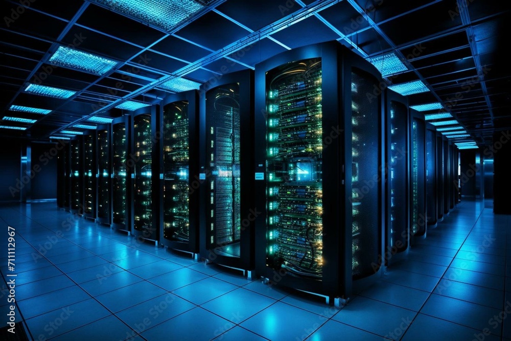 Room managing computer servers to collect and manage large amounts of ...