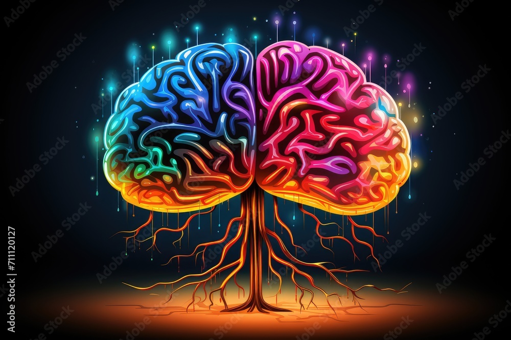 Colorful Glowing Vivid Axon Hillock Myelin Sheath Node Of Ranvier And Propagation Of Action