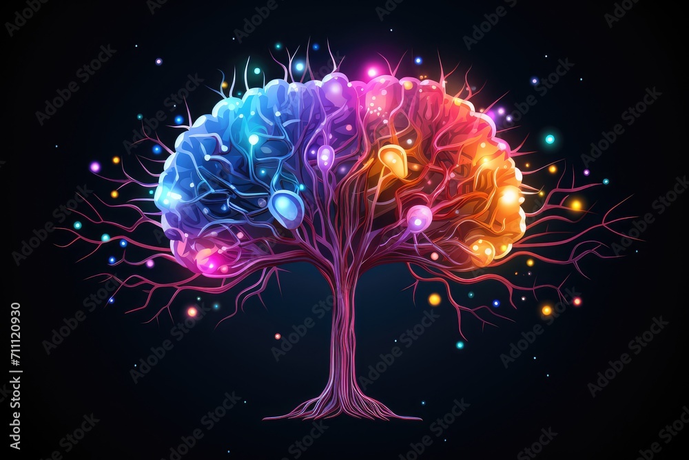 Colorful Glowing Vivid Axon Hillock Myelin Sheath Node Of Ranvier And Propagation Of Action