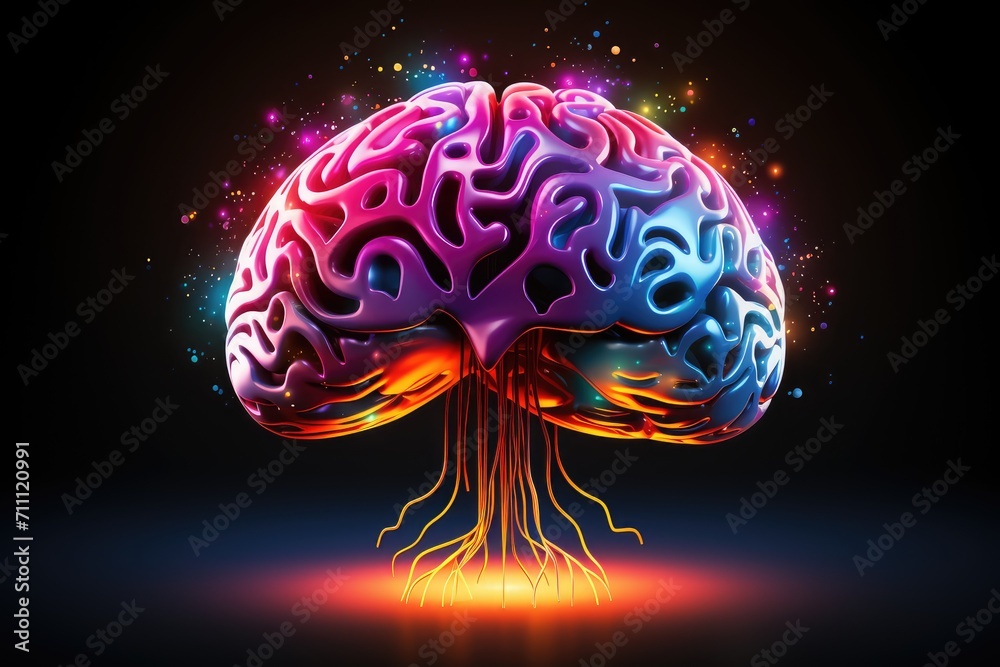 Colorful vivid motley human Brain anatomy cerebral structures cerebrum ...