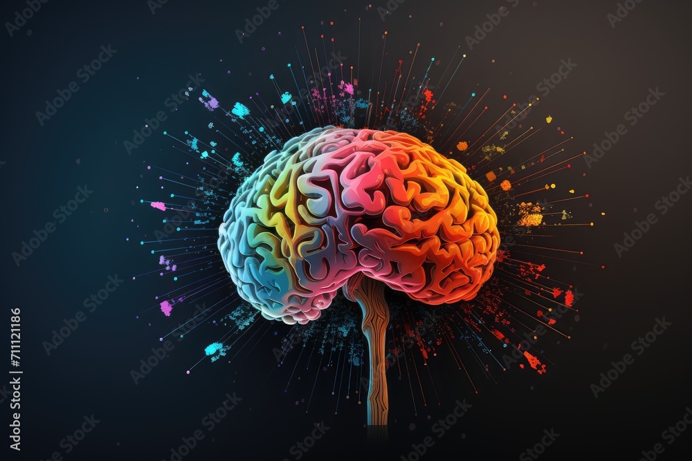 Colorful vivid motley human Brain anatomy cerebral structures cerebrum ...