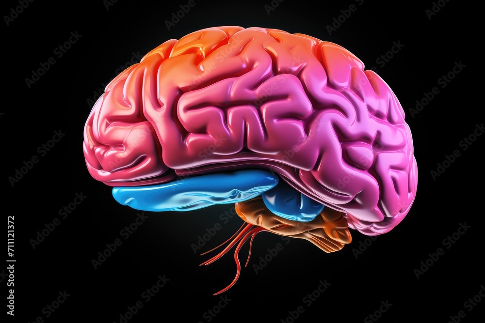 Colorful vivid motley human Brain anatomy cerebral structures cerebrum ...