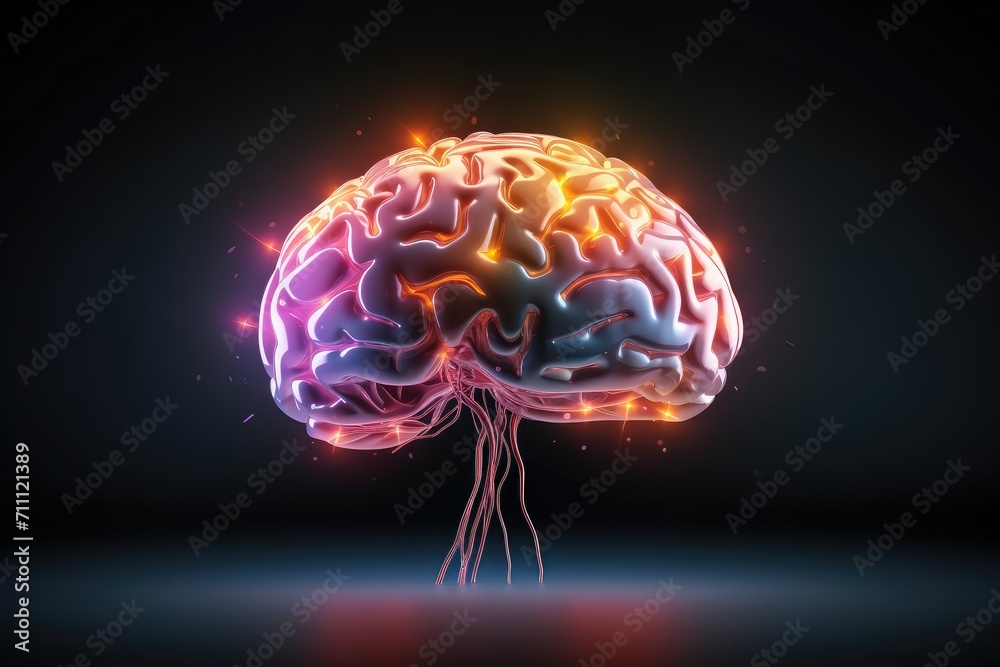 Colorful vivid motley human Brain anatomy cerebral structures cerebrum ...