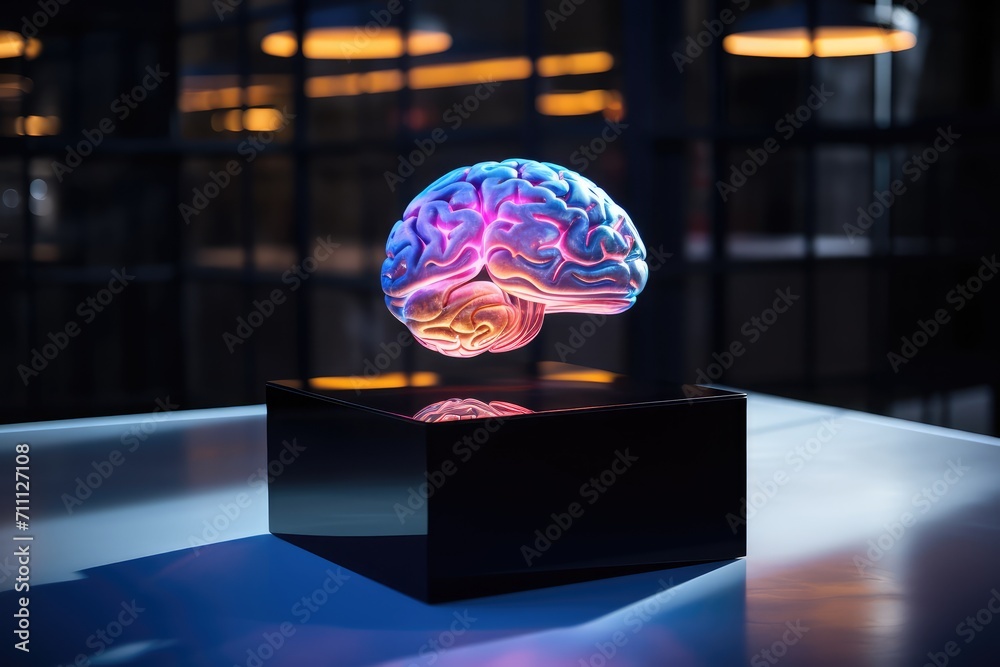 3D brainstorm symbol mindful brain icon, concept mapping and word ...