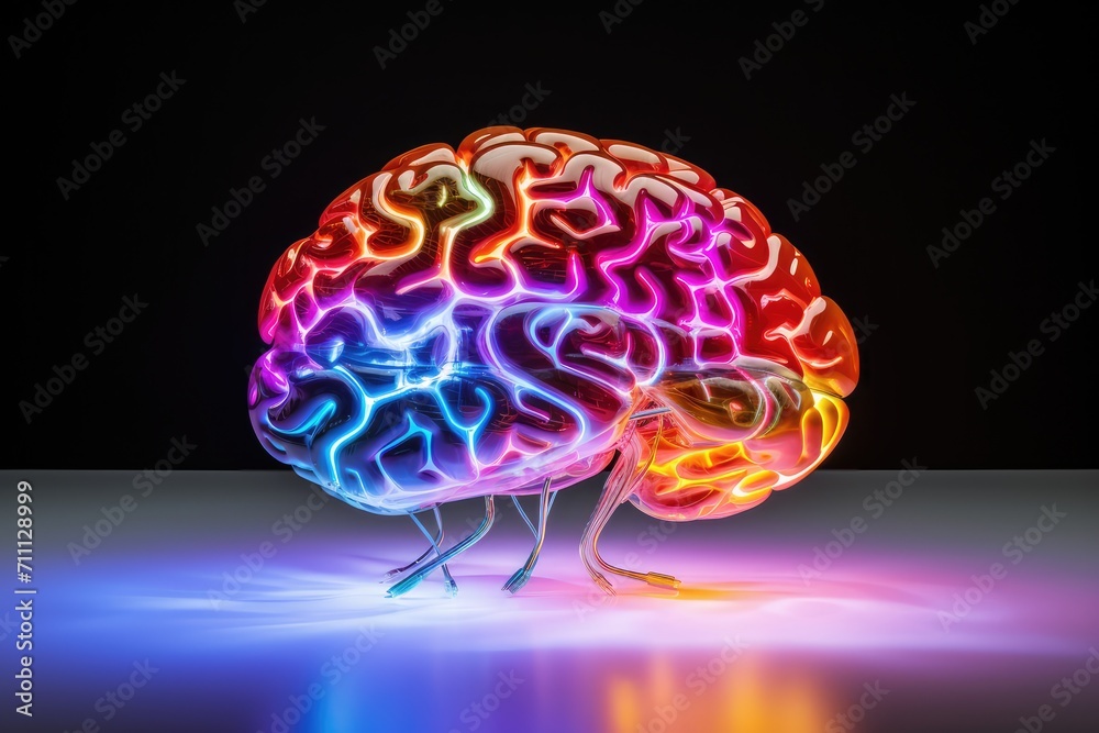 Vibrant colorful brain motley creativity neurocreative processes ...