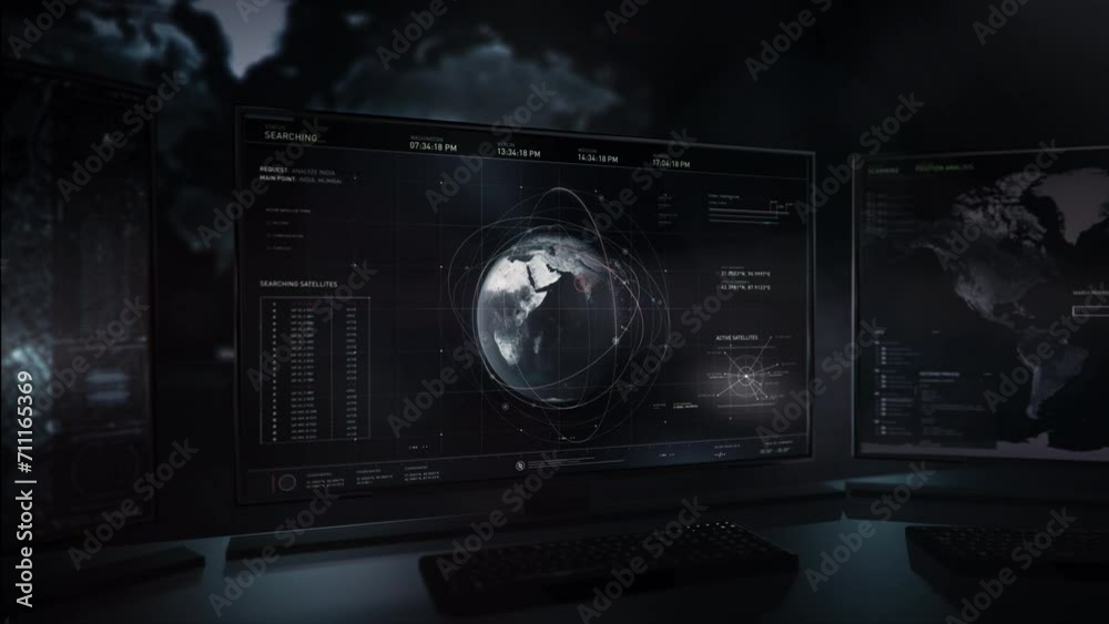 Vidéo Stock Innovative Planet Scanning Data Network Activates ...