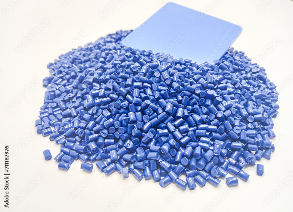Polymer masterbatch granules isolated on a white background for ...