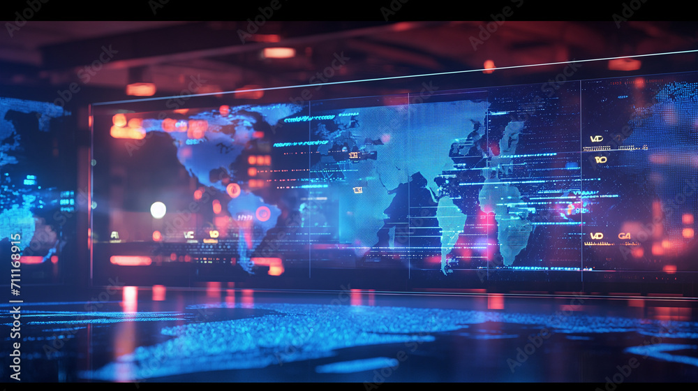 High-Tech Cybersecurity Data Monitoring Interface ,A sophisticated ...