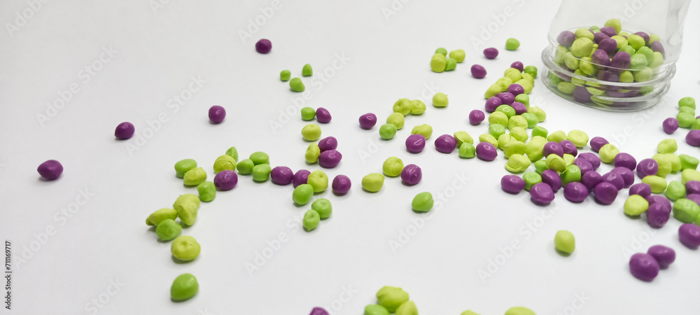 Polymer masterbatch granules isolated on a white background for ...