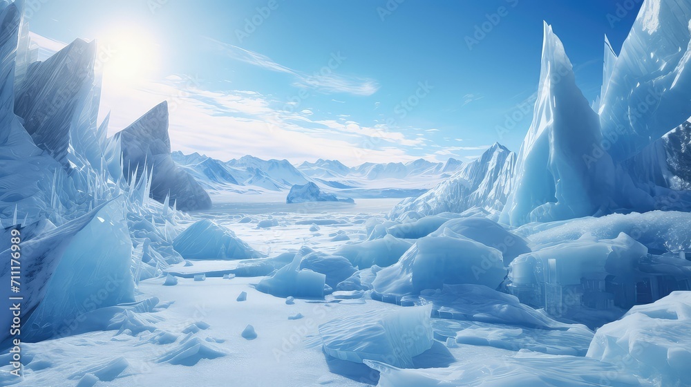 winter terrain ice background illustration frost snow, arctic polar ...