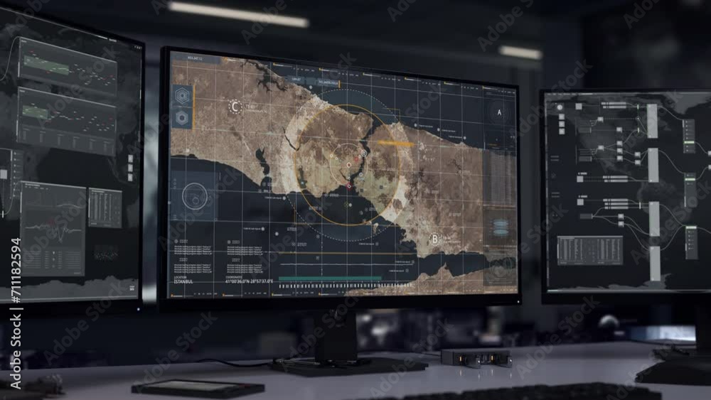 Futuristic location analysis technology ui used by the army forces ...